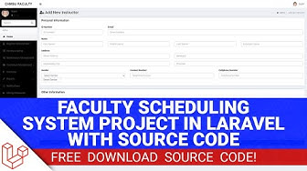 Faculty Scheduling System Project In Laravel With Source ...