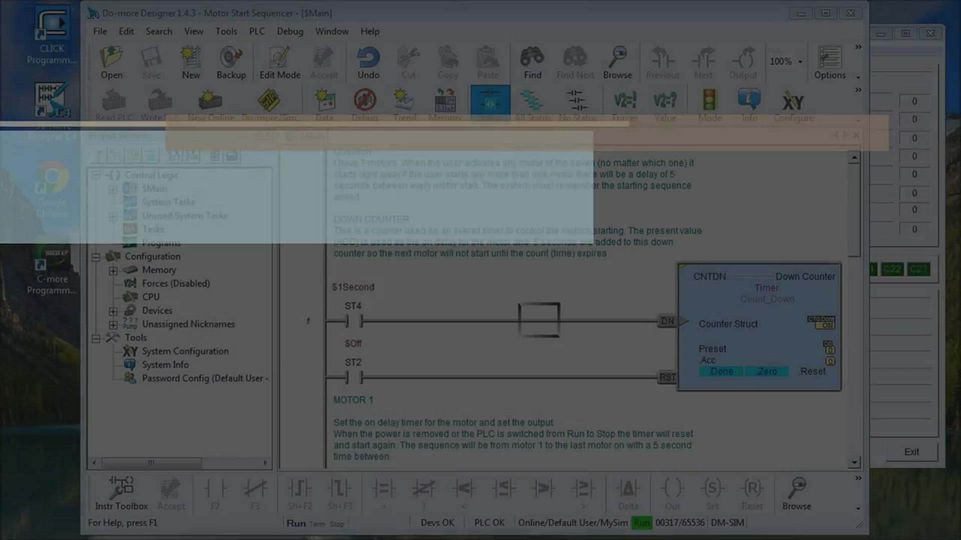 Plc Programming Example Delay Starting Of 7 Motors